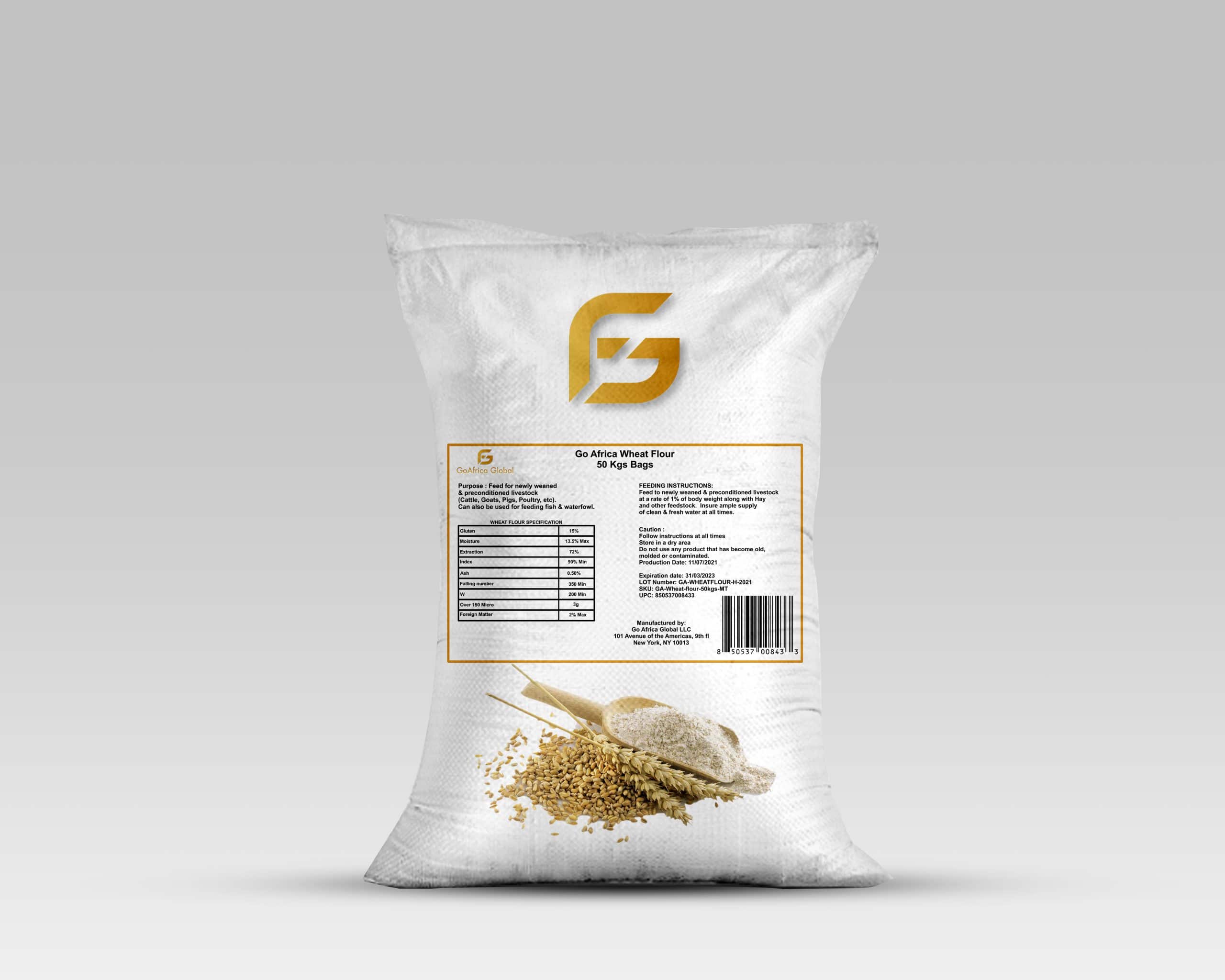 50kg english label white bag – Go Africa Global