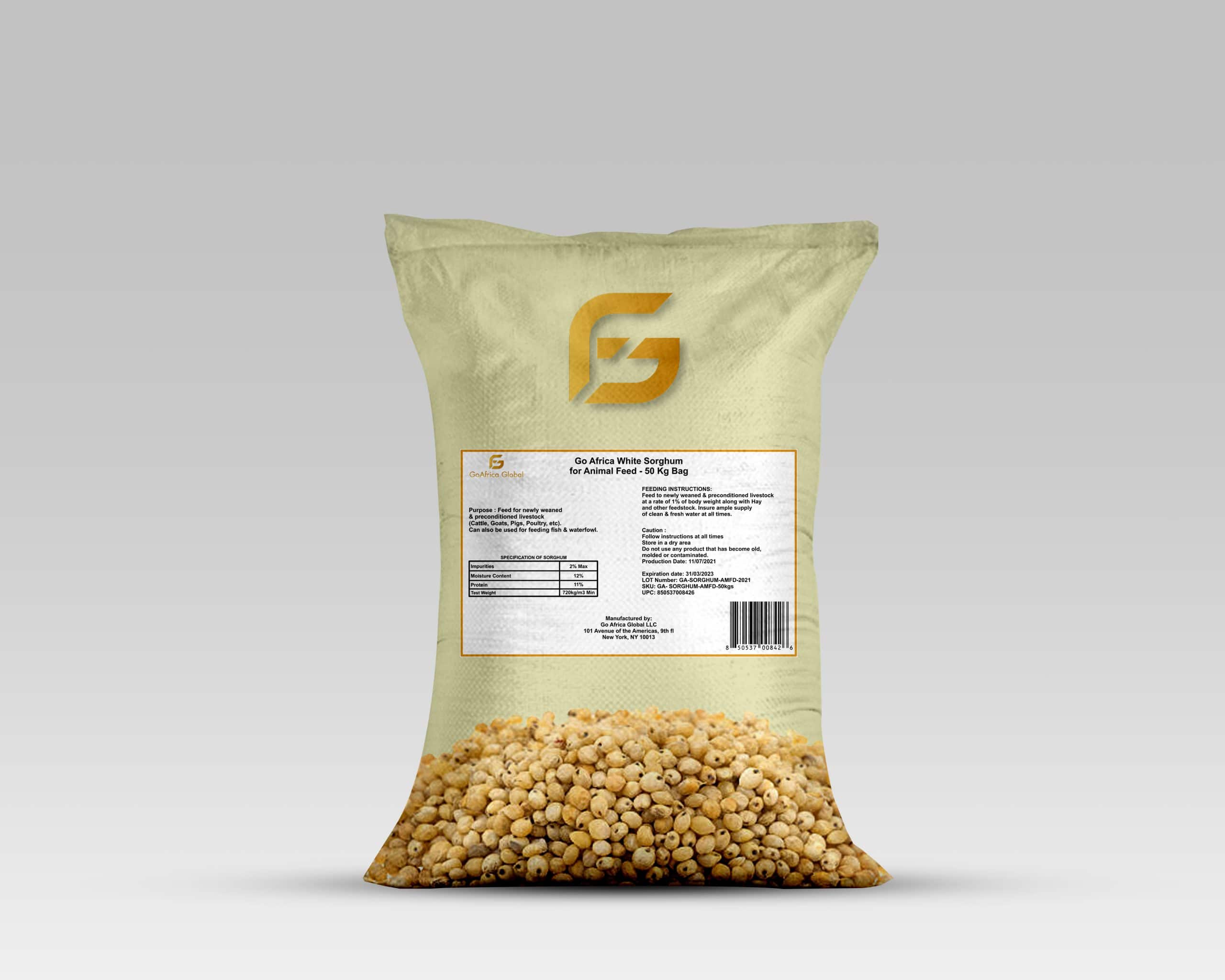 white sorgum english lable bag – Go Africa Global